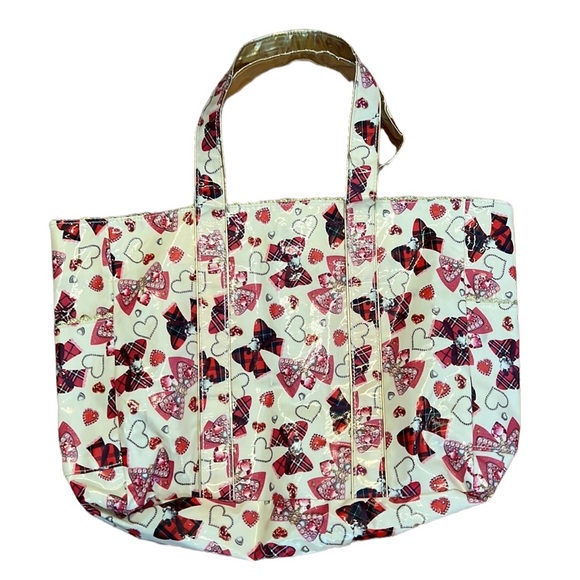 Bags | From Japan Cute Heartbow Print Tote With Gold Color Accent ...